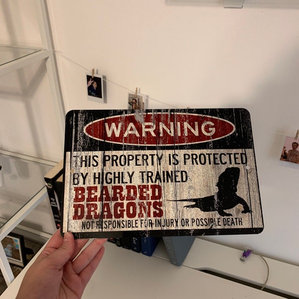 Funny Bearded Dragons Warning Metal Sign, Lizard Pet Gift - Etsy