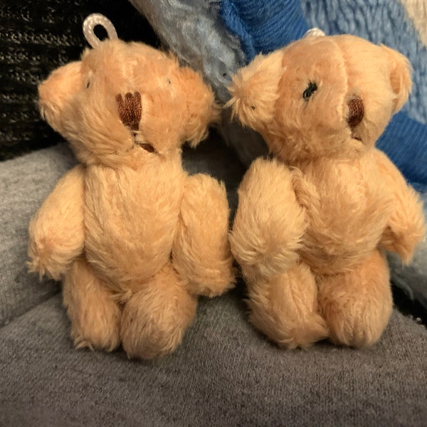 Mini Light Brown Plush Teddy Bear Dollhouse Accessory Toy Craft Decor ...