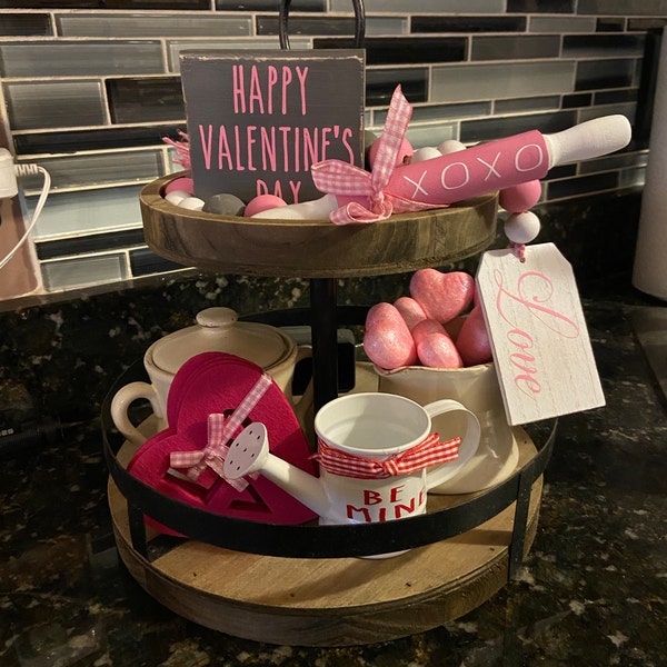 Valentine's Decor Bundle, Love, Set of 3, Valentine Tiered Tray ...
