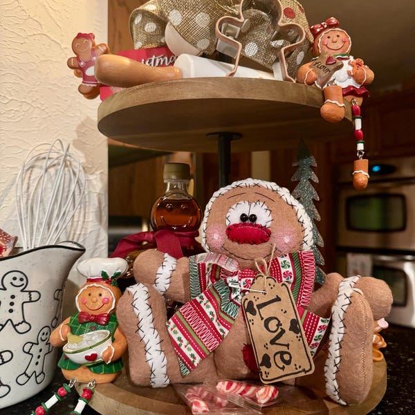 Gingerbread Man - Holiday Gift - Shelf Sitter - Gingie - Christmas ...
