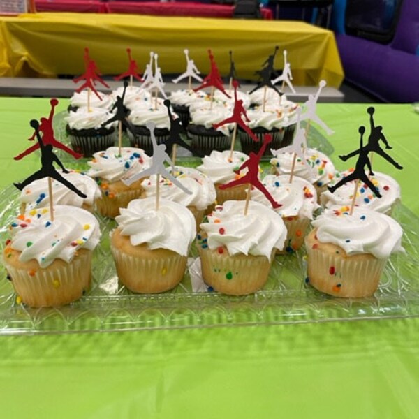 24 PCS Jordan Jumpman Cupcake Toppers, Birthday Party, Team Party ...
