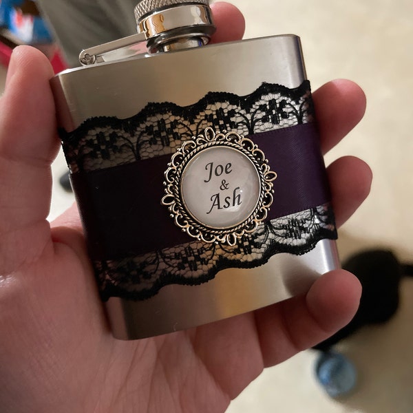 Round Flask Garter, Garter Flask, Ivory Lace Garter, Round Flask Garter ...