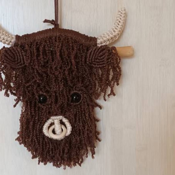 Macrame PDF Pattern Tutorial Beginner Douglas the Highland Cow - Etsy