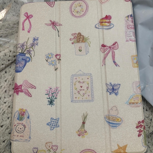 Minimalist Green Aesthetic Flow iPad Case With Pencil Holder Protective ...