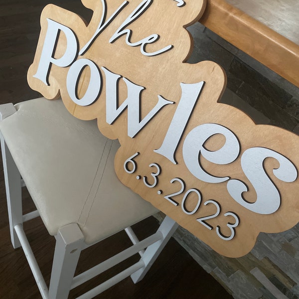 Large Last Name Sign, Cut Out Last Name Sign, Wedding Name Sign, Double ...