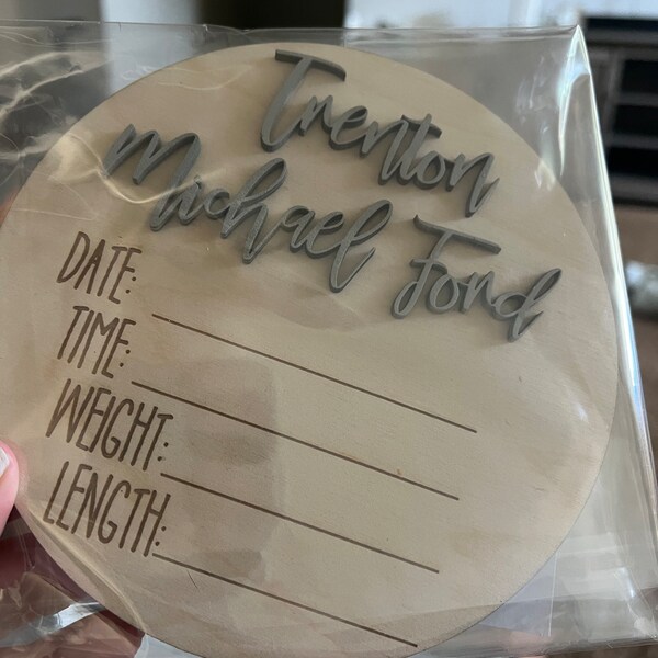 Custom Hospital Welcome 3D Hello Name Date Time Weight Length Birth ...