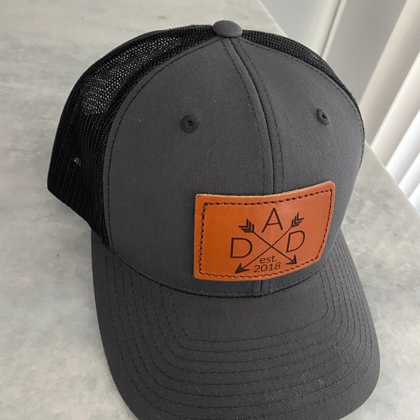 Custom DAD Leather Patch Hat | Fathers Day Hat - Etsy