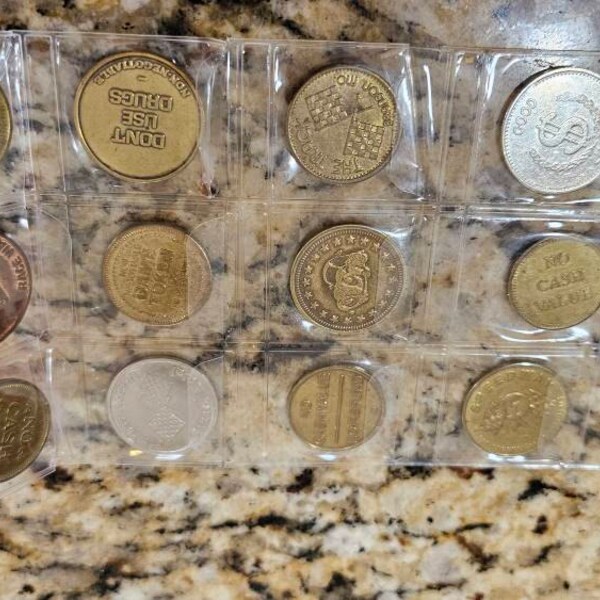 A Rad Collection of 12 Vintage Arcade Tokens From the 80’s Including ...