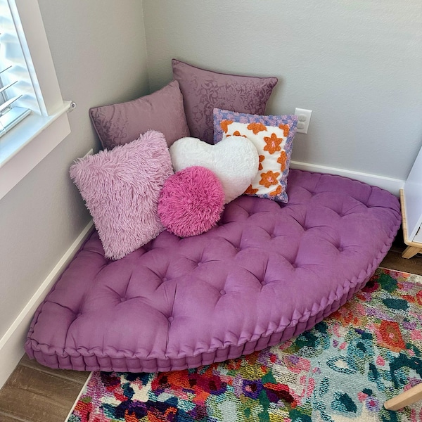 Lumbar Pillow, Tufted Bench Cushion, Custom Tufted Window Seat, Throw ...