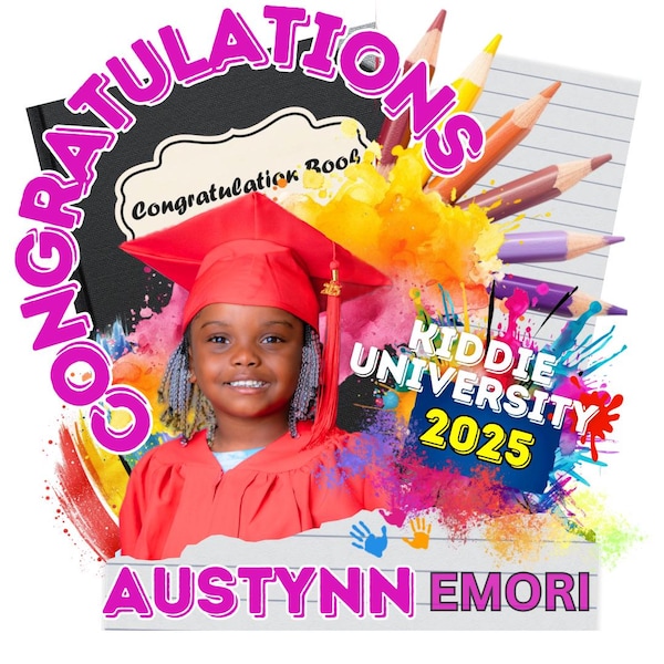 Kids Graduation Design Template, Grad Flyer, T-shirt Design, Grad Fan ...