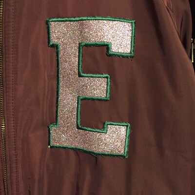 Varsity Bold Letter Font Sparkle Glitter Patch Iron or Sew on Vinyl NO ...