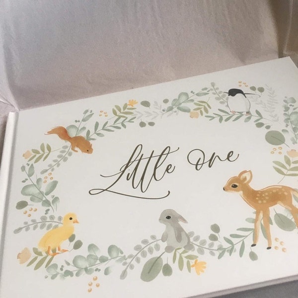 Luxury Baby Memory Book – Little One Animals Design, Keepsake Journal ...