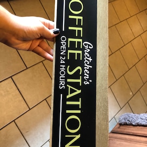 Coffee Station Sign Decor Open 24 Hours Sign Java Kitchen | Etsy