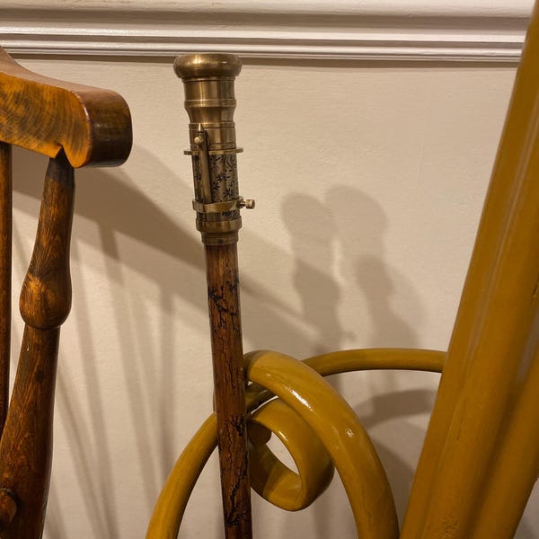 Brass Handle Walking Cane: Hand Holding Red Ball, Wooden Stick - Etsy