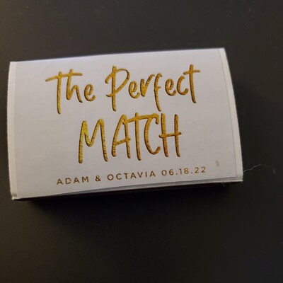 Stickers for Matchboxes the Perfect Match, Personalised Wedding Match ...