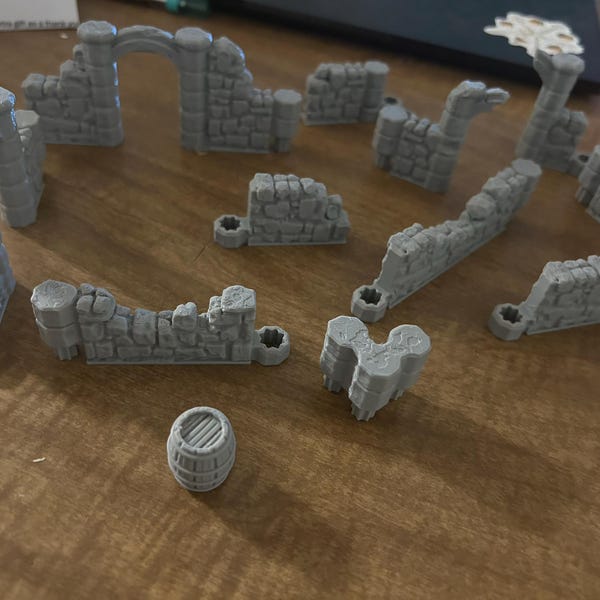 Dungeon Sticks - Ruined Stone Walls (starlink) - 28mm Terrain - Etsy