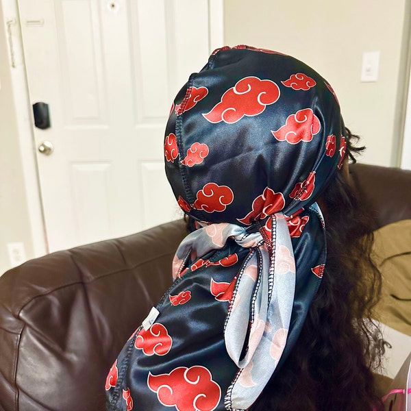 Orange Squares Silky Durag, Satin Durag, Designer Durag, Silk Durag ...