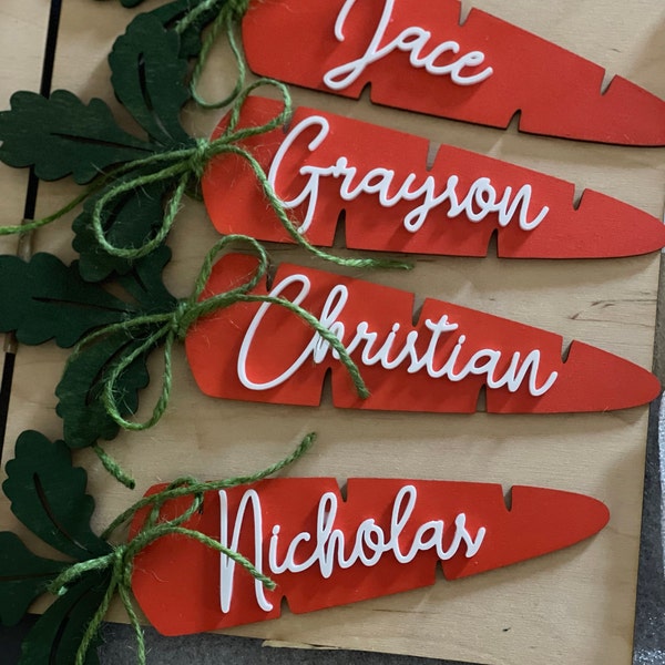 Carrot Tags Easter Basket Tag Carrot Personalized Easter Name Tags ...