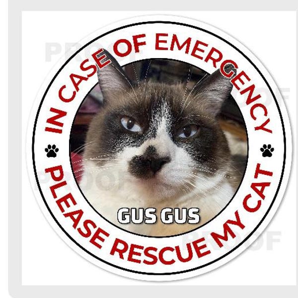 Save 2 Cats STICKER, Pet Emergency, Pet Alert for Home, in Case of ...