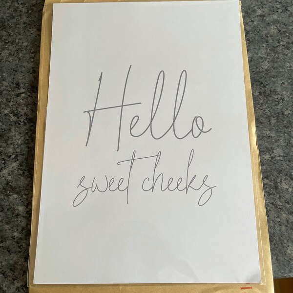Hello Sweet Cheeks Print, Hello Sweet Cheeks Sign, Hello Sweet Cheeks ...