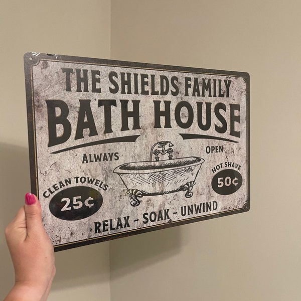 Personalized Sign, Custom Bath Sign, Bathroom Wall Decor, Wash Room ...
