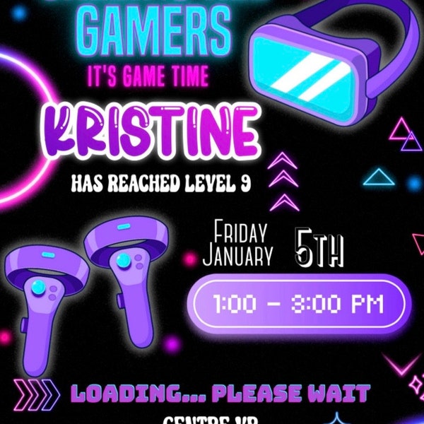 Editable Video Game Invitation | Gamer Invitation | Video Game ...