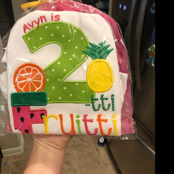 Twotti Fruitti Personalized Birthday Tee Shirt - Second Birthday Party ...