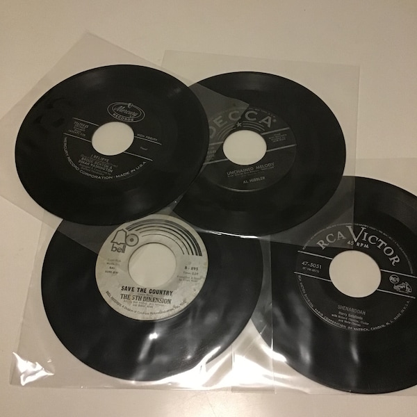 100 Clear Plastic 45 RPM Outer Sleeves 2 Mil QUALITY 7" Vinyl Record ...