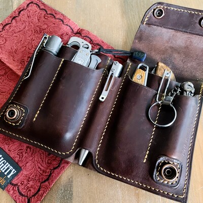 Tool Wallet V1 EDC Small Handmade Leather Free Laser Engraving. Hand ...