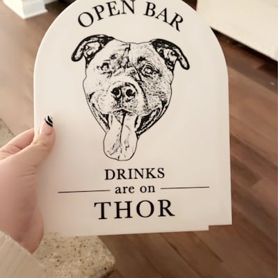 Minimalist Open Bar Sign Drinks Are on Me Drinks Are on Us - Etsy