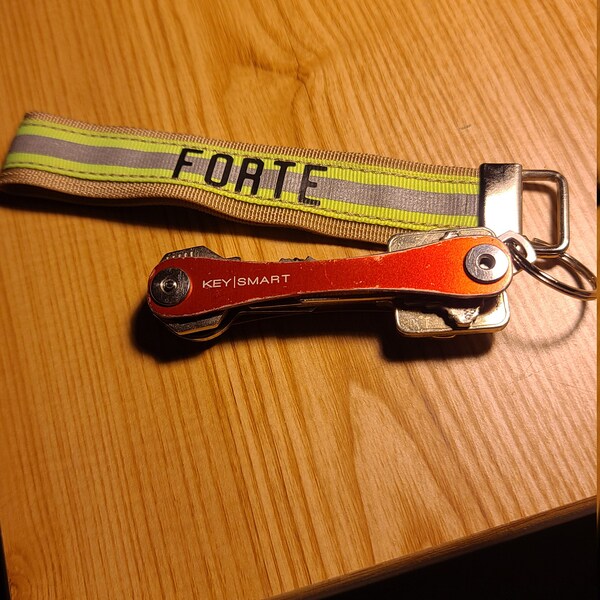 Firefighter Personalized TAN Wristlet Keychain Handmade With Soft Nylon ...