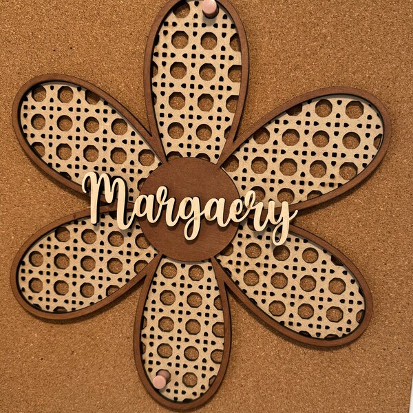 11” Rattan Daisy, Boho Daisy, Nursery Sign, Farmhouse Style ...