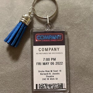 Hamilton Broadway Musical Ticket Keychain - Etsy