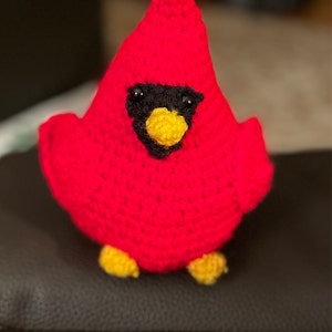 Chubby Cardinal Pattern Bird Amigurumi Easy Beginner Crochet Plushie ...