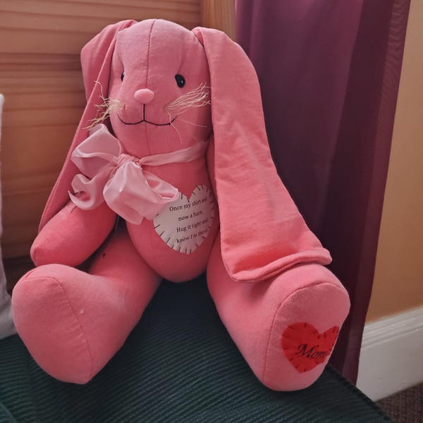 Memory Bunny (15 Inches Tall) Made From Your Loved One's Clothing - Etsy
