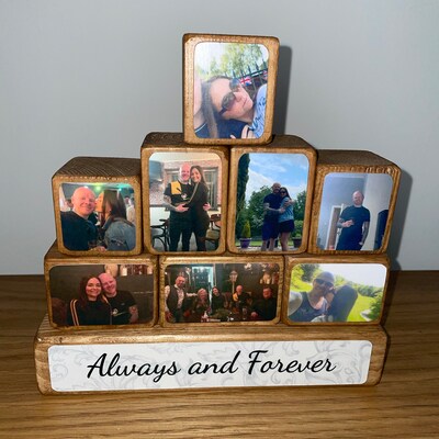 Stacking Photo Blocks Set Photo Gift, Wooden Photo Block - Etsy UK