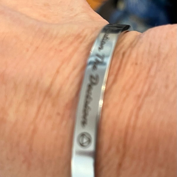 Sobriety NQTD Cuff Bracelet, Addiction Recovery Gifts, Soberversary ...