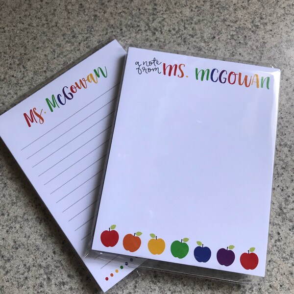 Gifts for Teachers - Personalized Teacher Notepad - Teacher Stationery ...