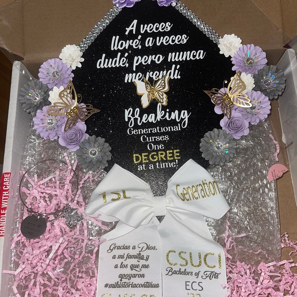 Custom Graduation Cap, 3D Paper Flowers, Graduation Cap Designs, Class ...