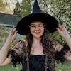 Forest Practical Witch Hat Green Wool Felt Hat With Satin Ribbon Ties ...