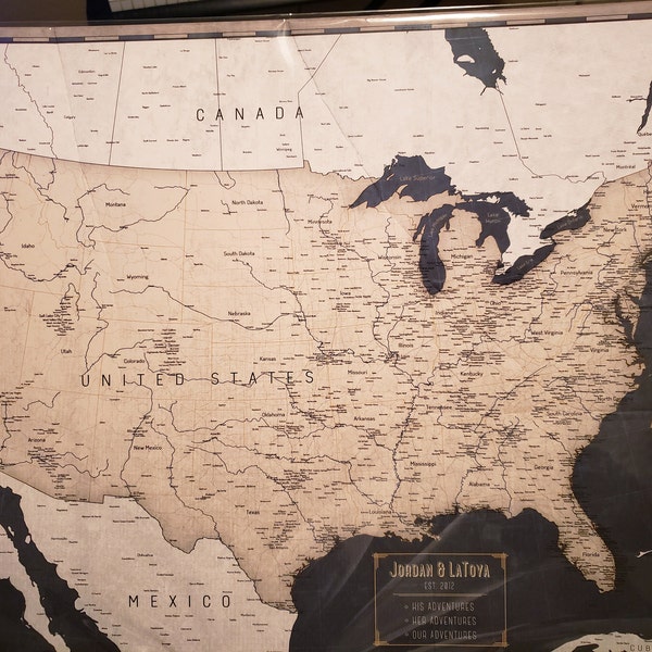 Large USA Push Pin Map | Personalized Travel Map of the US | Executive ...