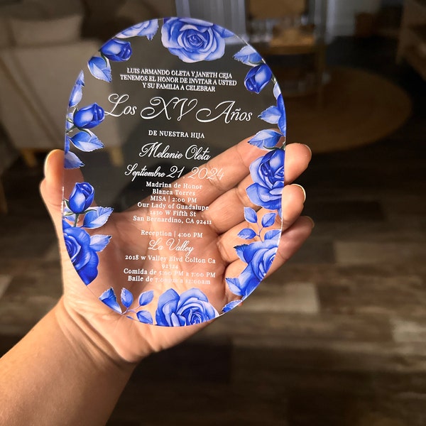 Quinceañera Announcement Mirror Quinceañera Invite Simple Quinceañera ...