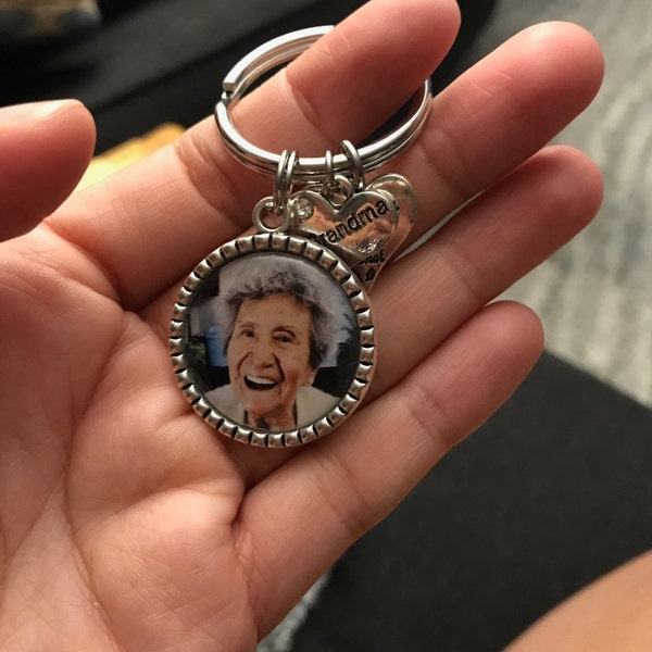 Memorial Key Chain Photo Charm Sympathy Gift for Dad Husband Gift Loss ...