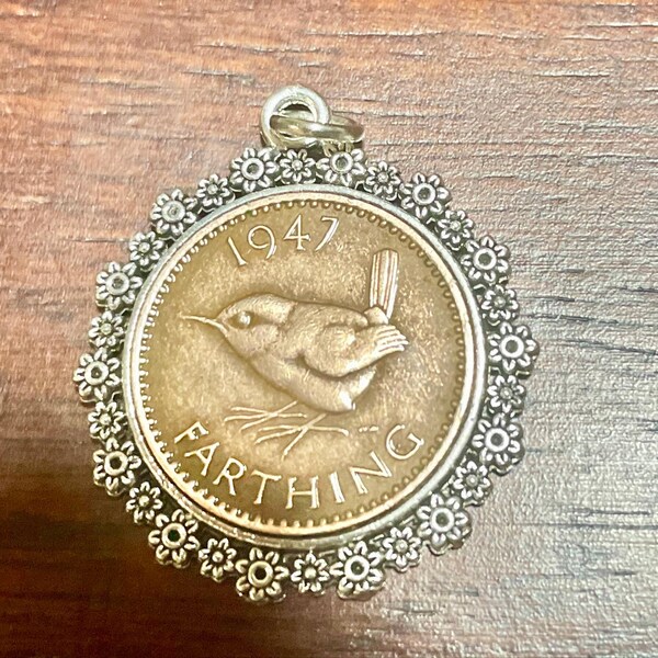 Farthing Bird Necklace, UK Farthing Bird Coin Charm Pendant, British ...