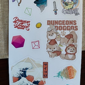 Dungeons and Doggos Dnd Sticker Dnd Gift GM Dungeons & Dragons Dice ...