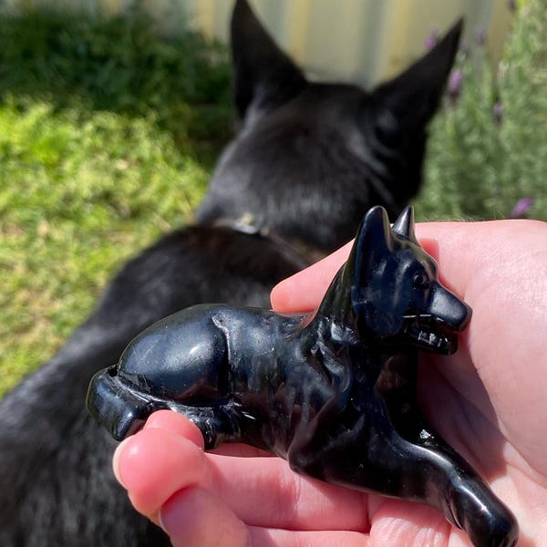 2.3'' Natural Crystal Dogs, Hand Carved Puppy Sculptures, Crystal ...