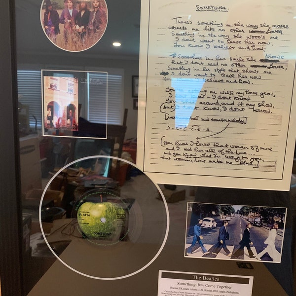 The Beatles Original Handwritten Lyrics Display Framed Montage 1 - Etsy