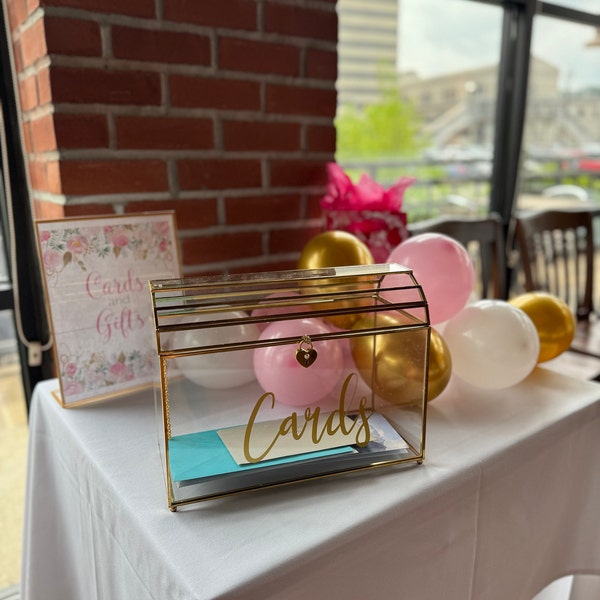 Cards Vinyl Decal, Wedding Card Box Decal, Wedding Venue, Gift Box ...