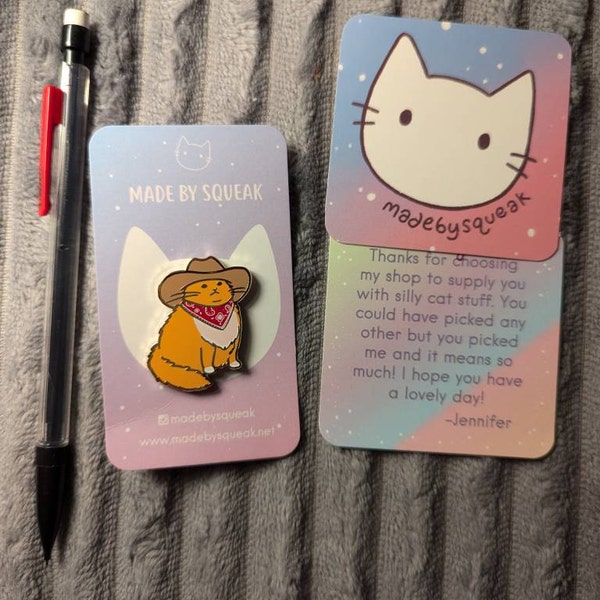 The Original Cowboy Cat Enamel Pin - Meowdy! - Etsy