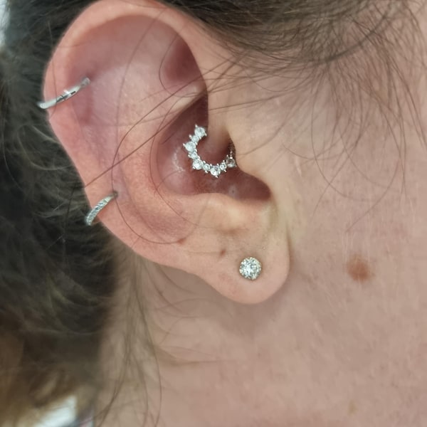 Tiny Alexandrite Dangle Rook Hoop Earring Gemstone Helix Hoop Rook ...